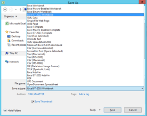Excel File Type - Tally Master - Tally 5 Star Partner